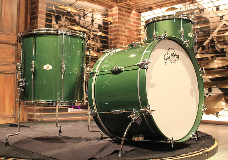 George Way ¨Tuxedo¨ Studio Drum Set K Green Gloss Lacquer | Reverb