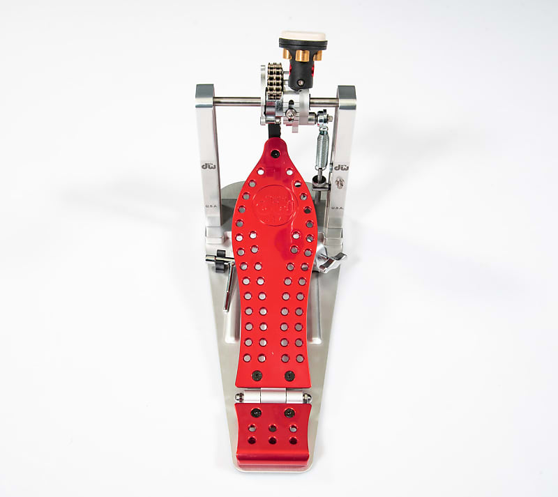 DW Machined Chain Drive Single Pedal - Special Edition Red | Reverb