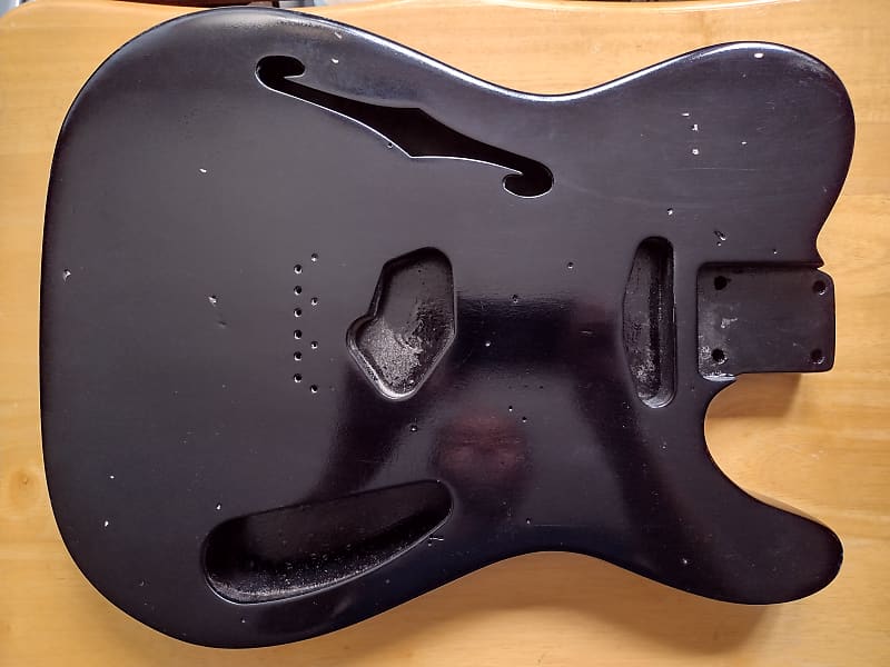 Maple Thinline Telecaster Body - Black Nitro, Aged/Light | Reverb