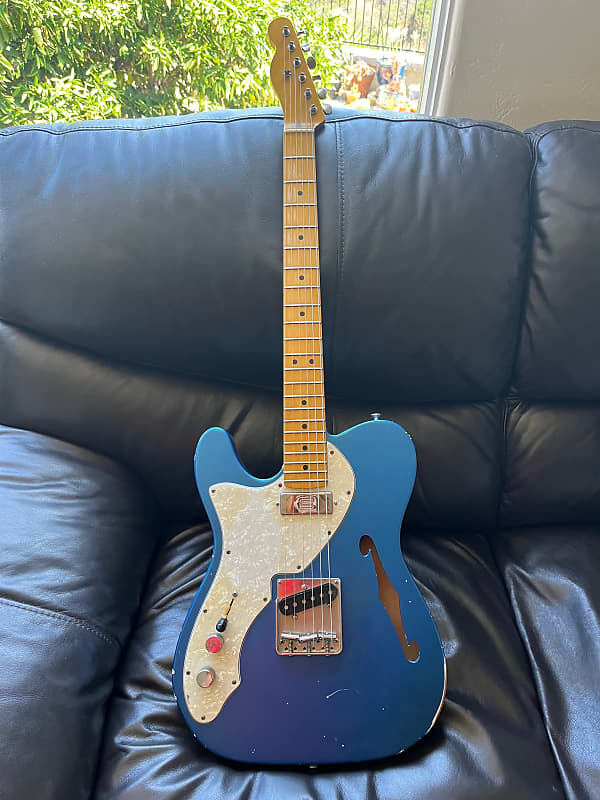 Lefty Left-Handed MJT Thinline Telecaster Lake Placid Blue | Reverb