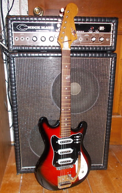 Teisco Checkmate 1964 *Redburst* Triple Pickup | Reverb