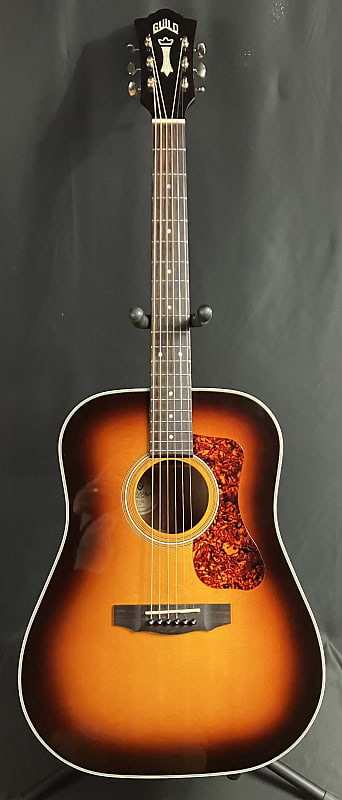 Guild D-140 Dreadnought Acoustic Guitar Antique Burst w/ K&K | Reverb