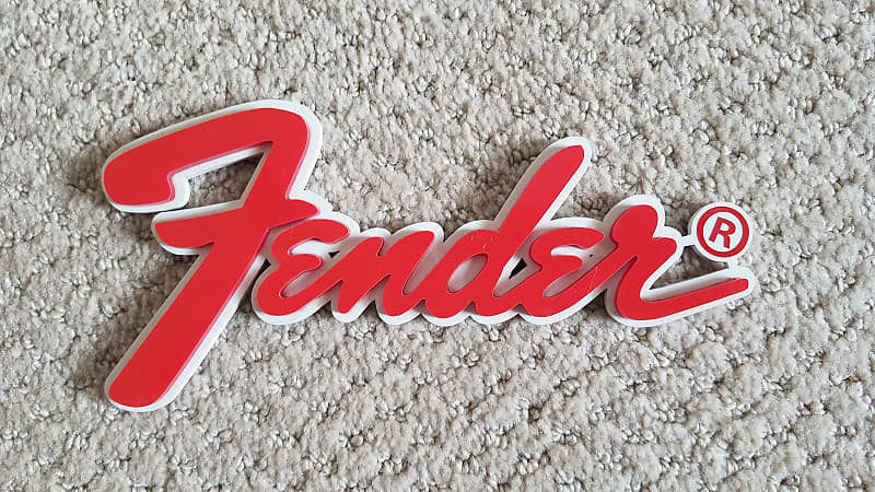 Fender Prototype Display Logo Red / White | Reverb