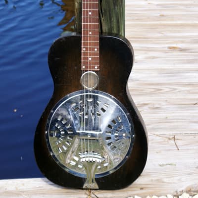 1930s Rosewood Dobro Vintage Roundneck Single Cone Resonator | Reverb