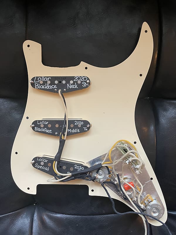 Lollar Prewired Strat Pickguard Left Handed | Reverb