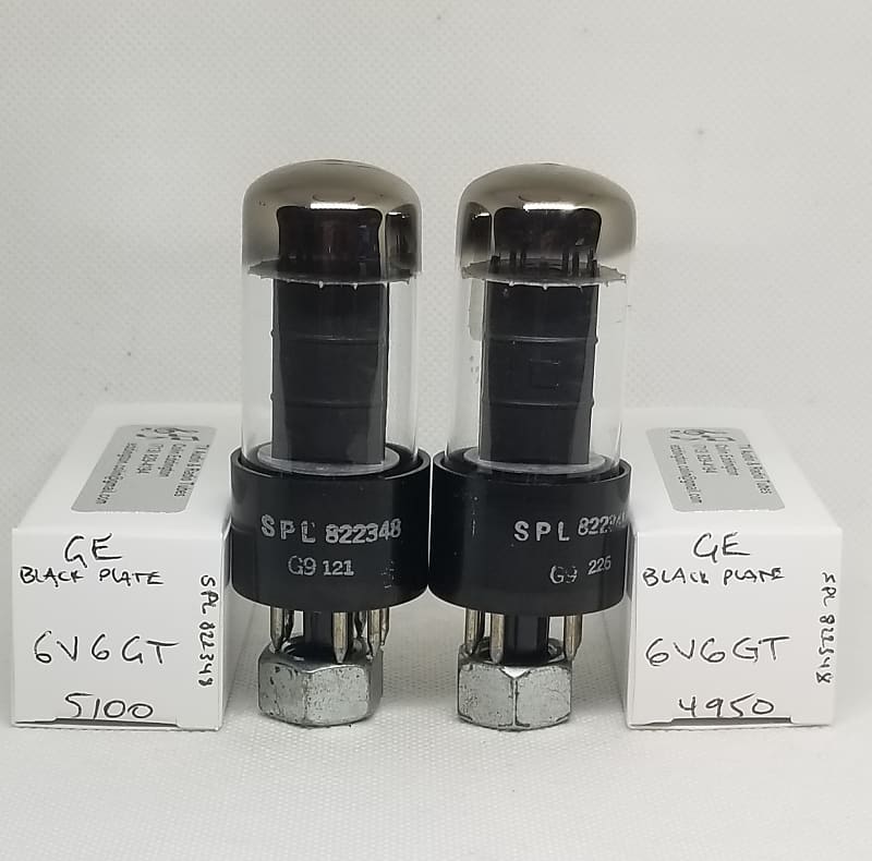 GE 6V6GT Black Plate Well Matched (2.9%) Pair NOS 6V6 | Reverb