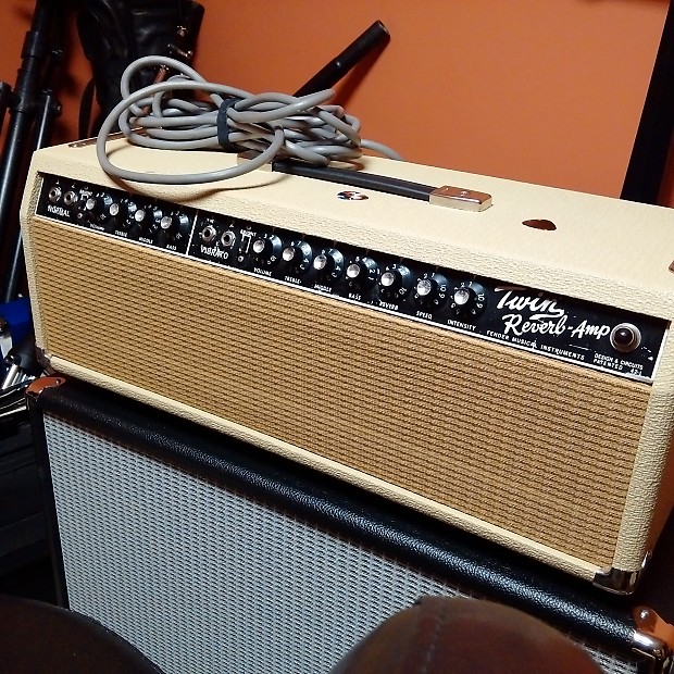 Vintage 1966 Fender Blackface Twin Reverb Head - Rough Blonde | Reverb