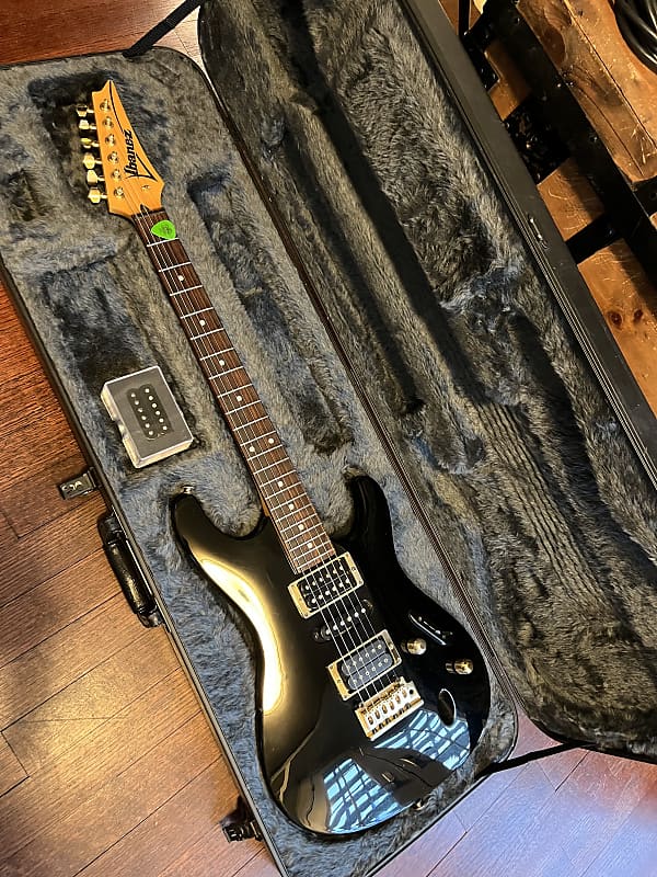 1993 Ibanez SV470 MIJ Black w Prestige Deluxe case & Dimarzio | Reverb