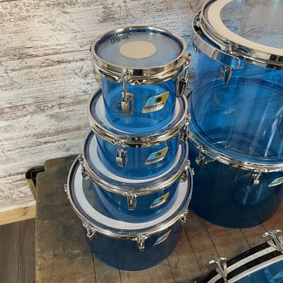 Ludwig Octaplus Partial Blue Vistalite 8 Piece Drum Set | Reverb