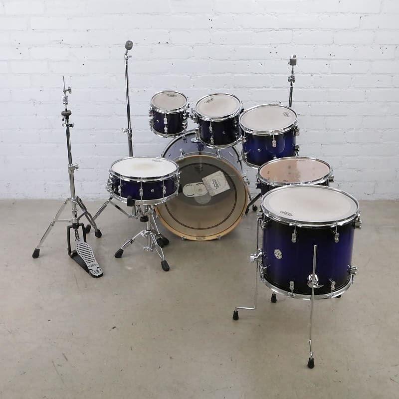 PDP DW Concert Maple Blue to Black 7-Piece Drum Set w/ | Reverb