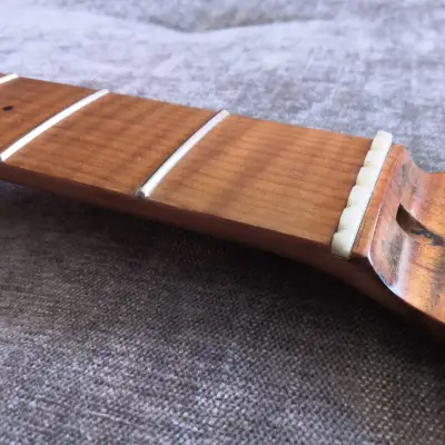 Custom baritone guitar neck - 30" - roasted flame maple | Reverb