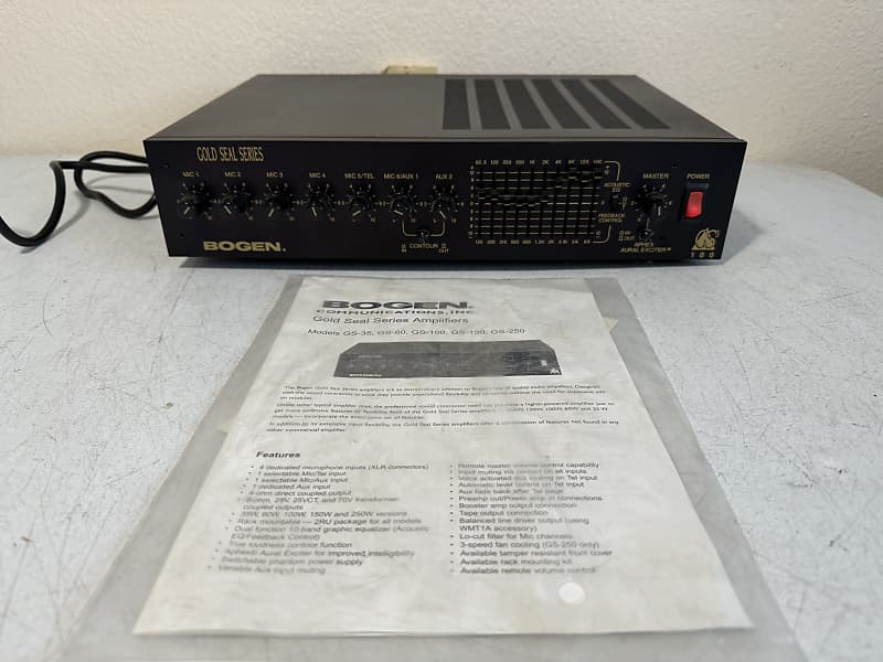 Bogen GS-100 Amplifier Gold Seal Series Audiophile 10 Band | Reverb