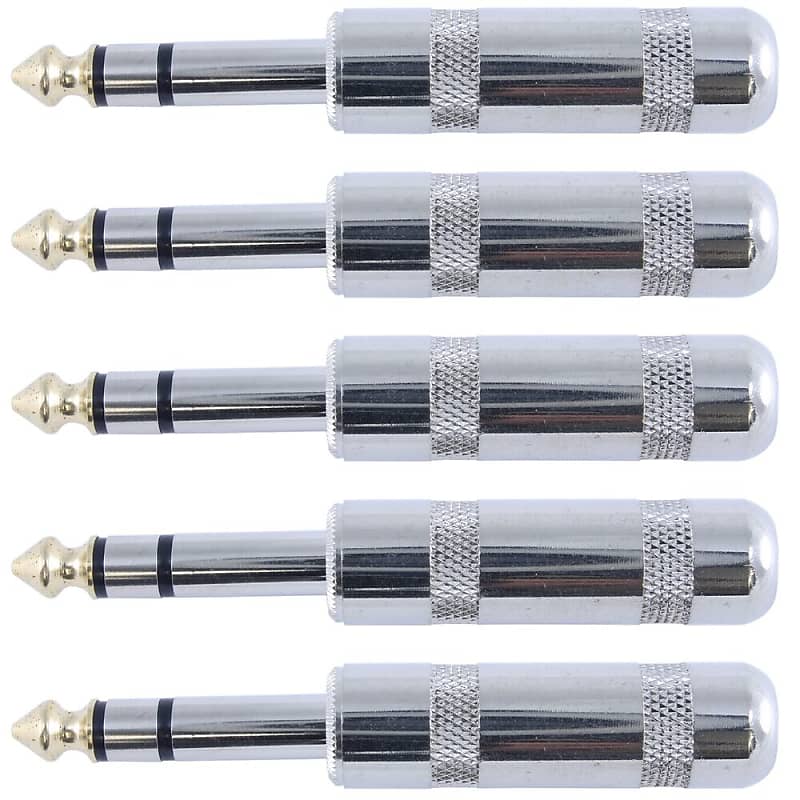 5 Pack 1/4" Inch Trs Stereo Male Audio Plug 6.3Mm Phone Phono | Reverb
