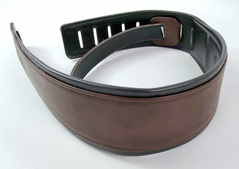 Brown Leather 3.25" Black Padded COMFY Strap Classic Look | Reverb