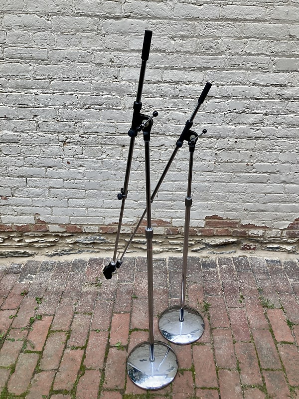 2x Vintage Atlas Sound Microphone mic Stands with chrome | Reverb