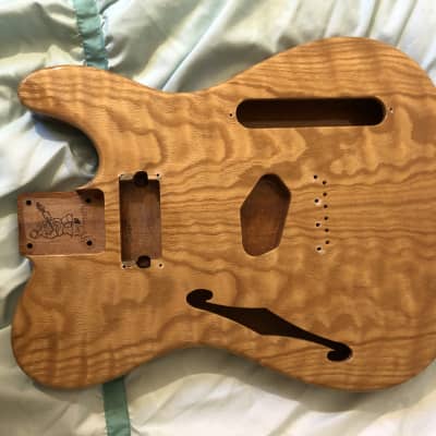 Warmoth Flame Oak Telecaster Thinline, Mahogany Body Core | Reverb