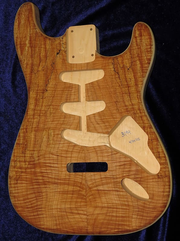 Flamed Spalted Maple Top / Aged Pine Strat body - Standard - | Reverb