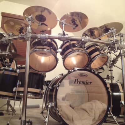 Pearl Custom 1982-1990 - Black & Wood Stripe | Reverb