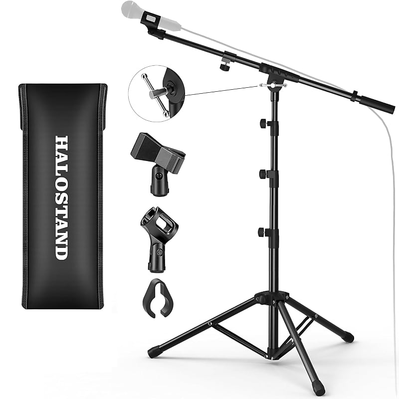 Microphone Stand, Floor Foldable Mic Stand With Phone | Reverb