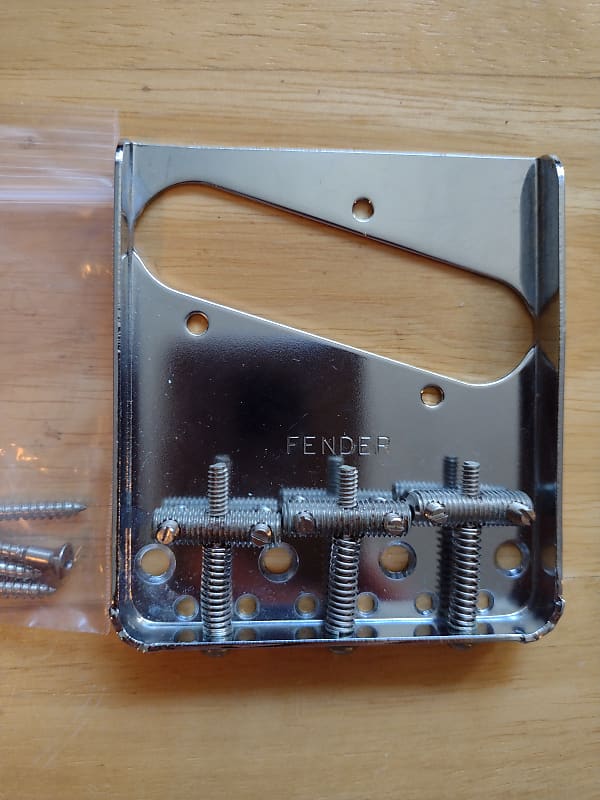 Fender Late '60s Style Telecaster Bridge w/Threaded Saddles, | Reverb