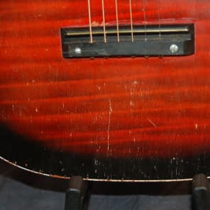 Stella Harmony H933 Fender Headstock Red Faux Tiger Stripe | Reverb