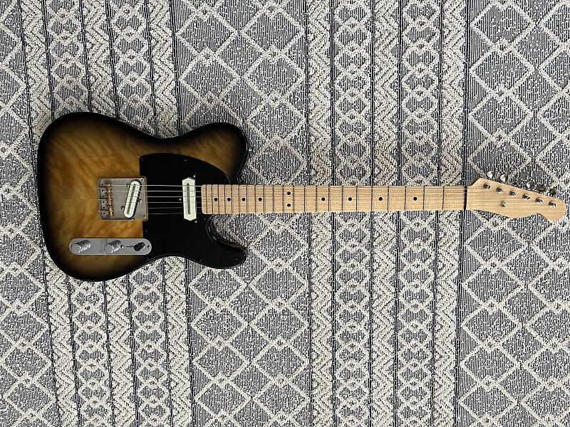 Warmoth Hollow Thinline Telecaster 2019 Black-Yellow Quilt | Reverb