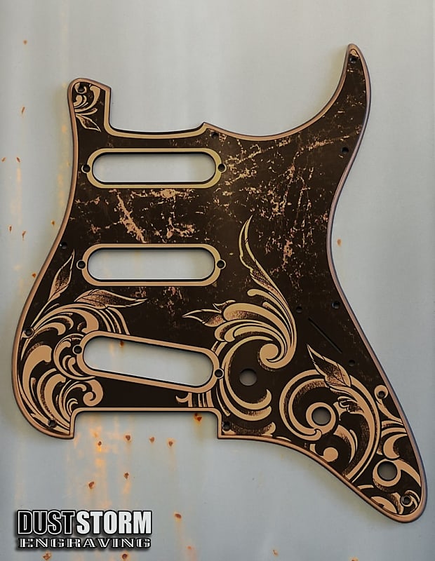 Engraved Pickguard & Free Tremolo Cover in Copper Acrylic | Reverb