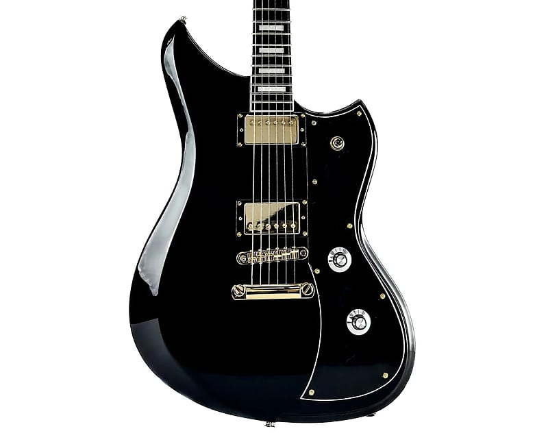 Dunable Guitars Yeti DE Electric Guitar - Gloss Black w/Gold | Reverb