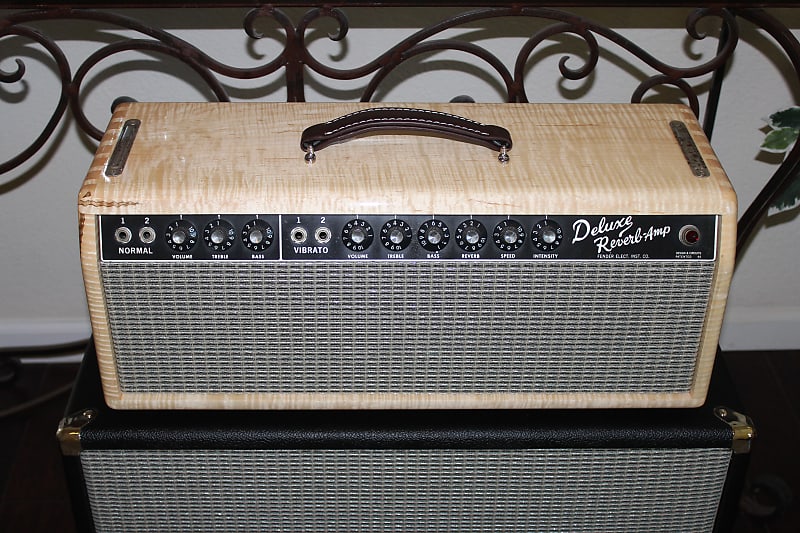 Custom Fender Deluxe Reverb Head Cabinet 2021 Flaming Maple | Reverb