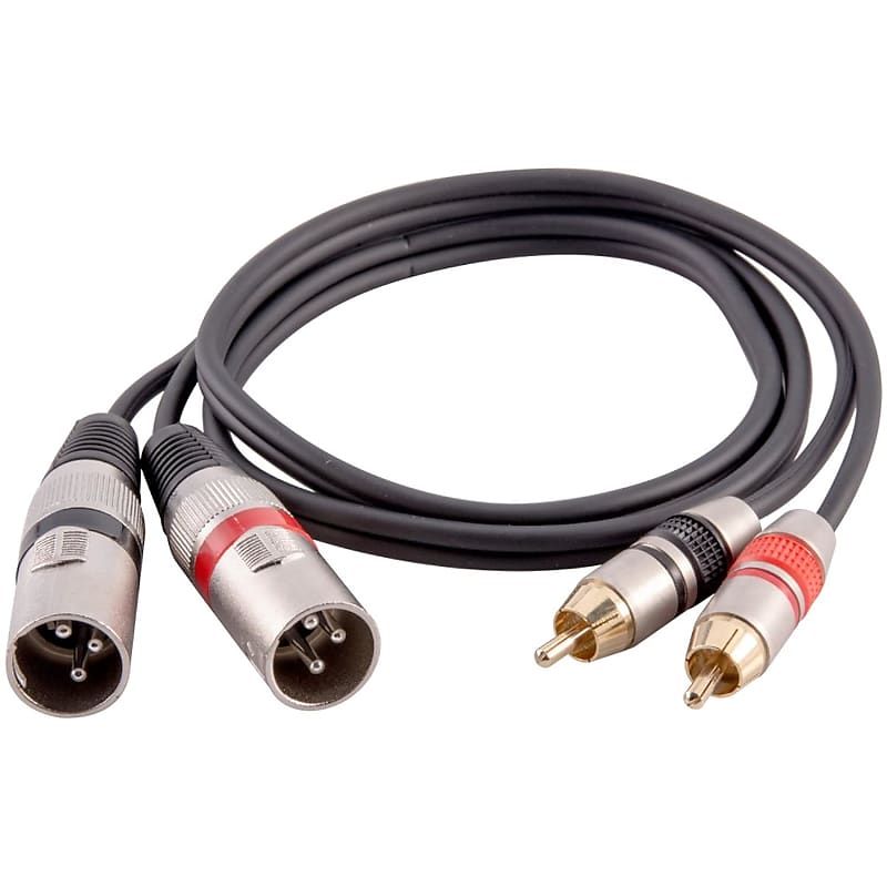 Speakers 3 Foot Xlr Dual Male Patch Cable, 2 Xlr To 2 Rca | Reverb