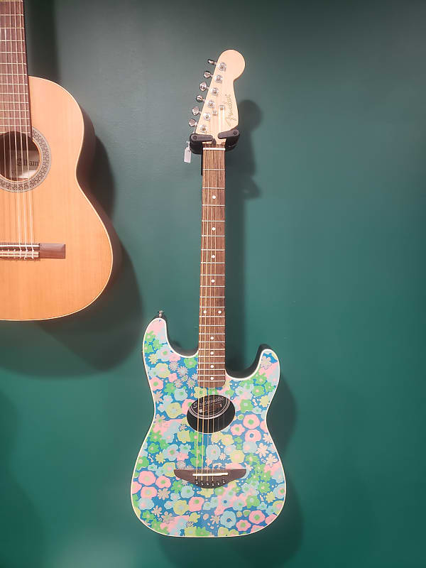 Fender Stratacoustic , electro , Stratocaster Blue Flower | Reverb