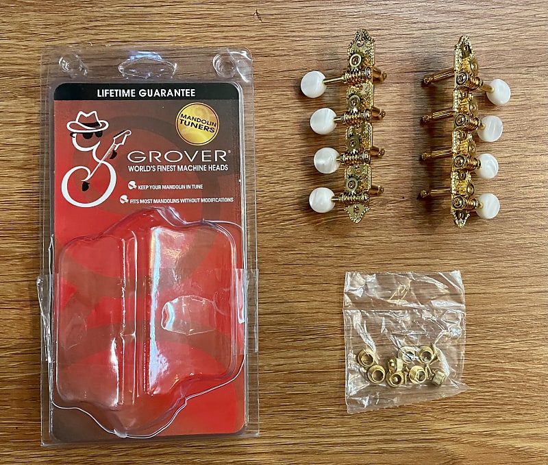 Grover Mandolin Tuners, 409FVG Gold F Style Tuning Machines | Reverb