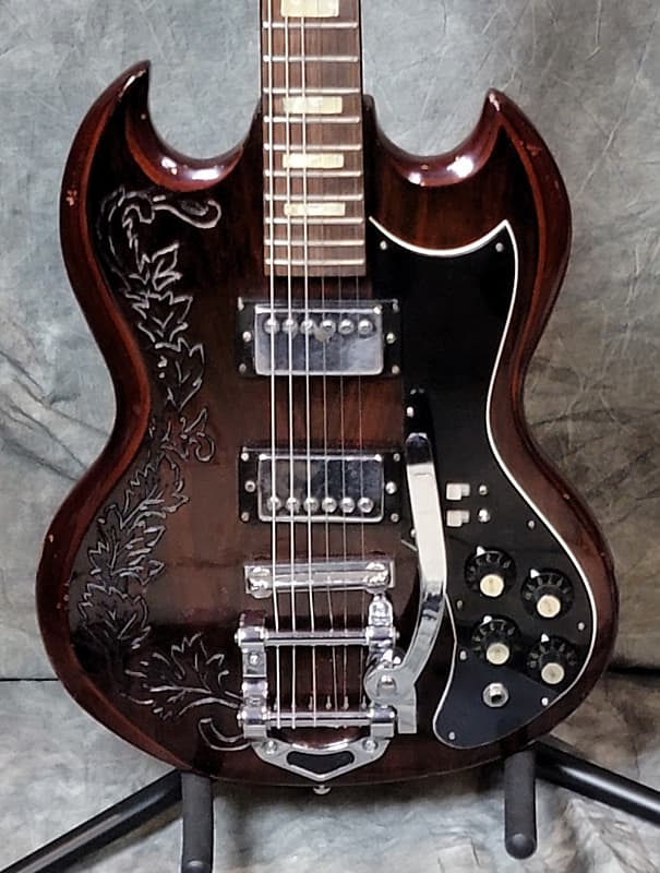 KILLER RARE 1970-1976 Westbrook Japan SG Cherry Carved Oak | Reverb