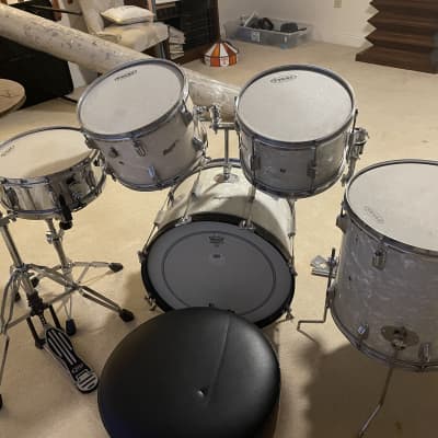 Vintage 1960's Rogers White Pearl Drum Set | Reverb