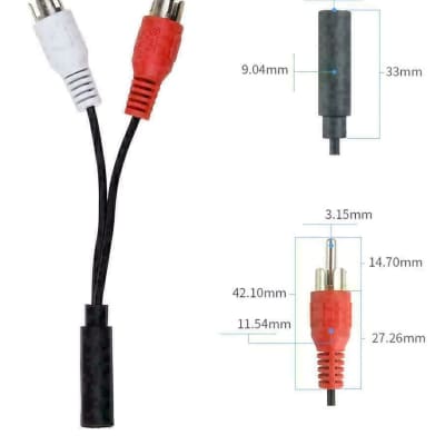 3.5mm FEMALE Audio Jack To 2 x RCA Phono Male Stereo 5" | Reverb