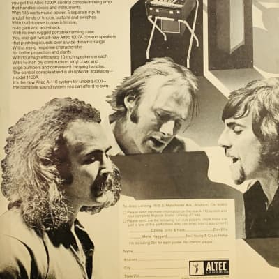 |Original| 1970 Altec Lansing Promotional Ad Altec A-110 | Reverb