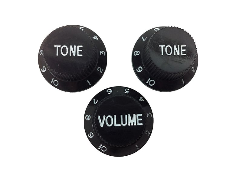 Stratocaster control knobs (metric size) - Black / Set of 3 | Reverb
