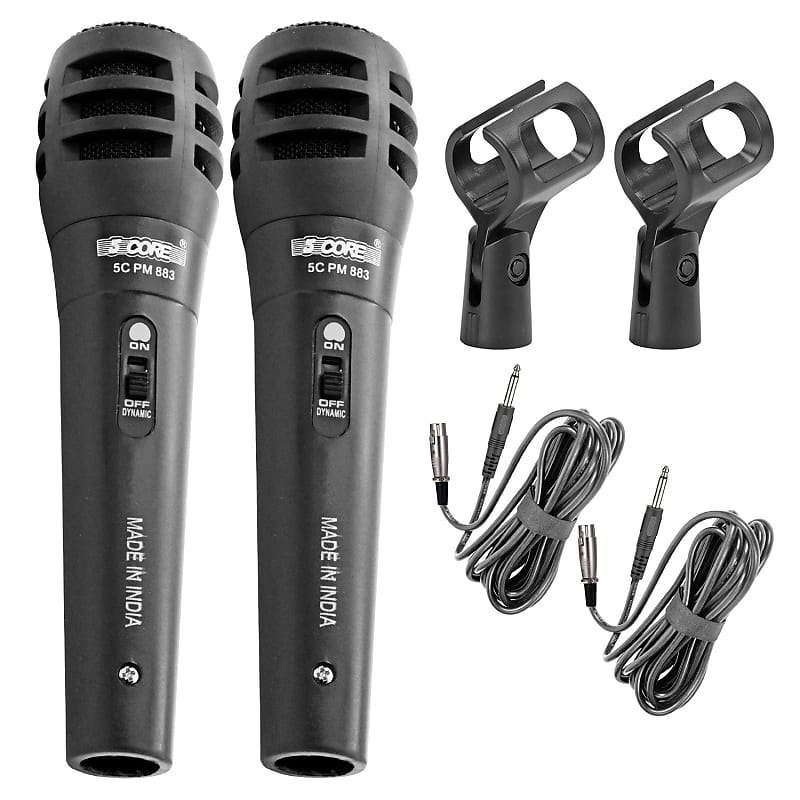 5 Core Microphone Pair XLR Dynamic Mic Karaoke Singing | Reverb