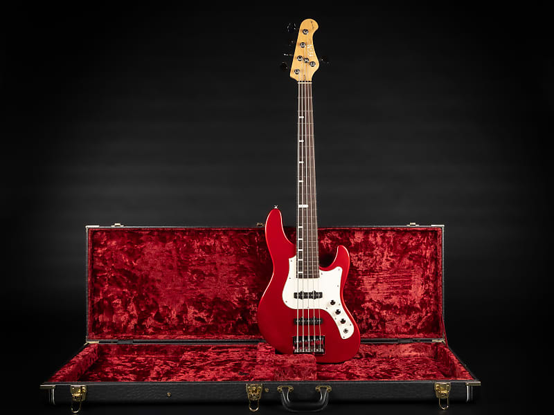 2012 FGN Mighty Jazz Bass 5 - Candy Apple Red | Custom | Reverb