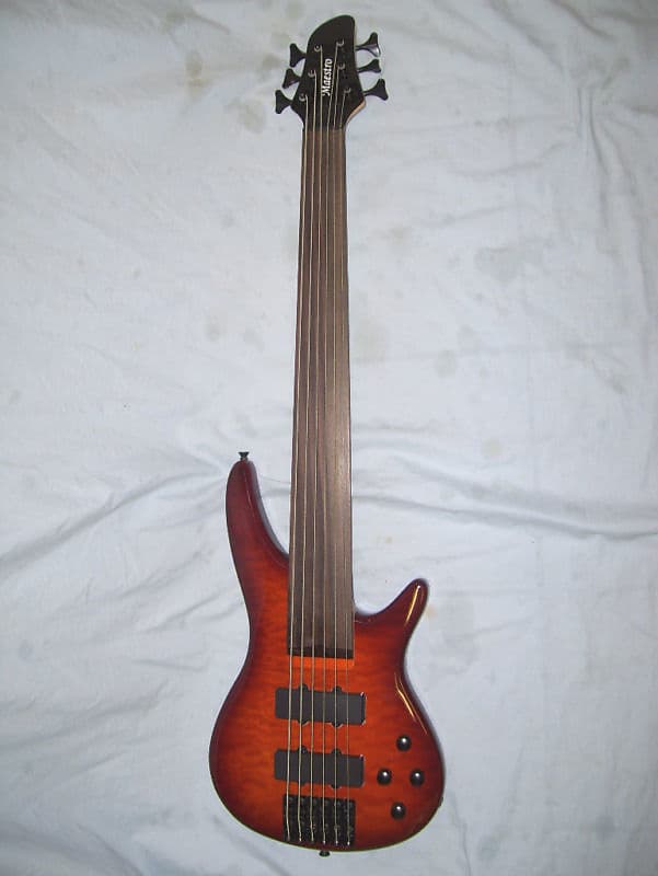 6 string fretless bass guitar, active pickups | Reverb