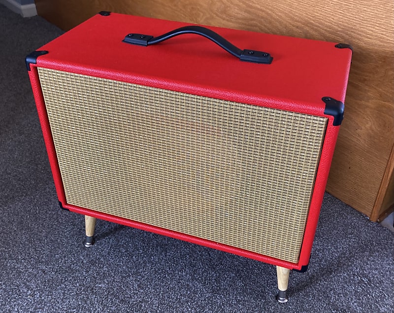 Speaker Cabinet Custom 1x12 Red Tolex Removable Legs Empty | Reverb