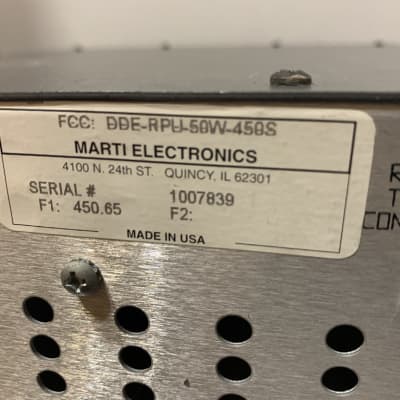 Marti SRPT40A *RPU Transmitter & SR-40A RPU Receiver | Reverb