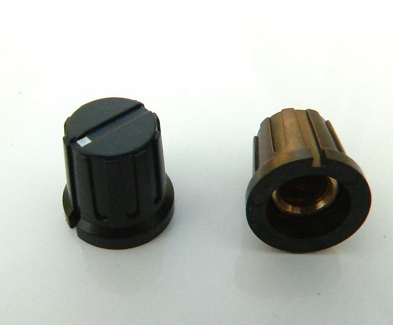 Pair Black pointer knobs for mixer, amplifier, guitar pedal | Reverb