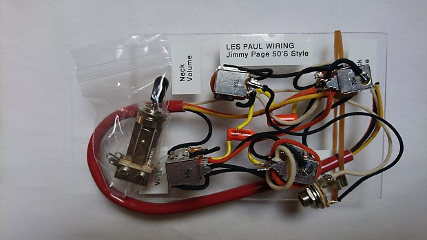 Les Paul Jimmy Page '50s Style Wiring Harness Kit / Orange | Reverb