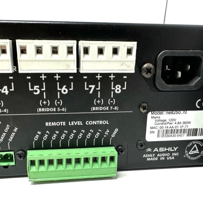 ASHLEY NE8250 & NE8250.70 8 CHANNEL 70V NETWORK AMP | Reverb