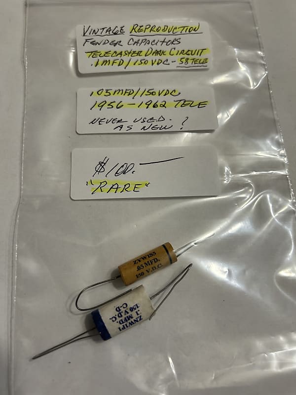 Vintage Reproduction Fender Capacitors Telecaster Dark circut | Reverb