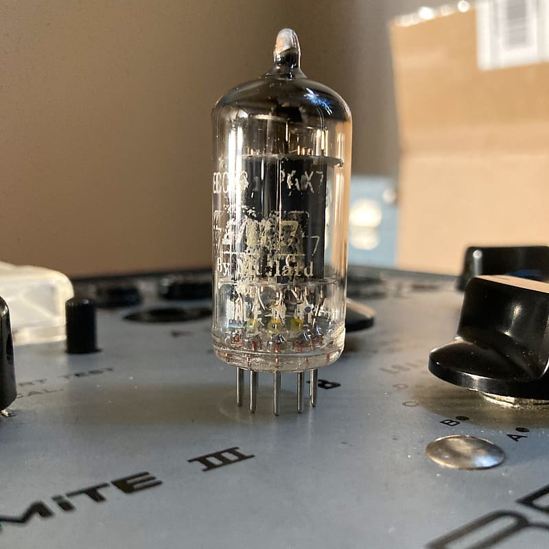 1959 Mullard Backburn Long Plate 12AX7/ECC83 Tube - f92 - | Reverb