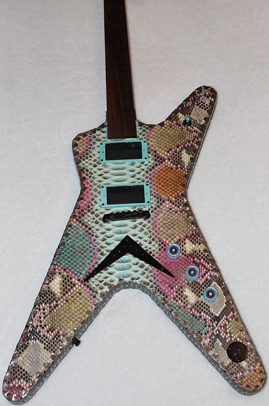 Custom Rainbow Snakeskin Serpent Washburn Body Dean Neck | Reverb