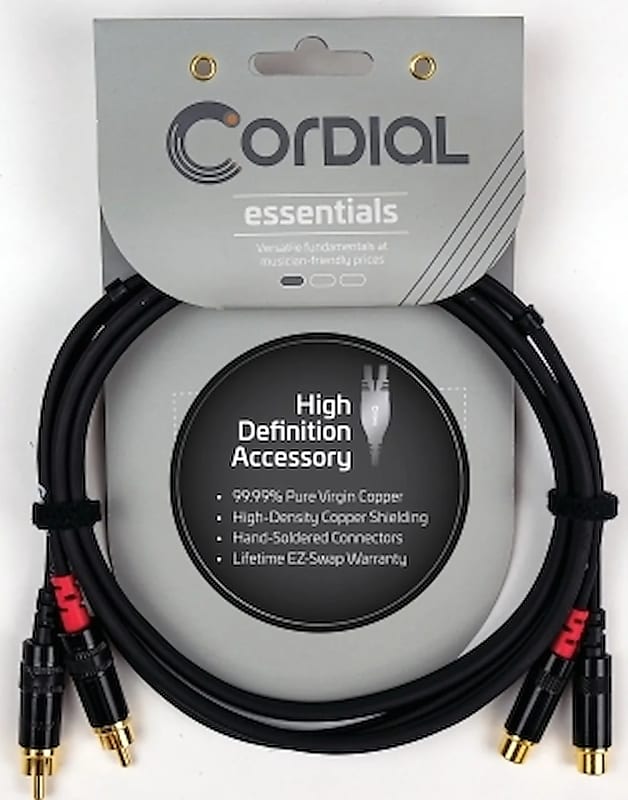Cordial ESSENTIALS Unbalanced Dual-Mono Cable; 5ft. SKU: CFU | Reverb