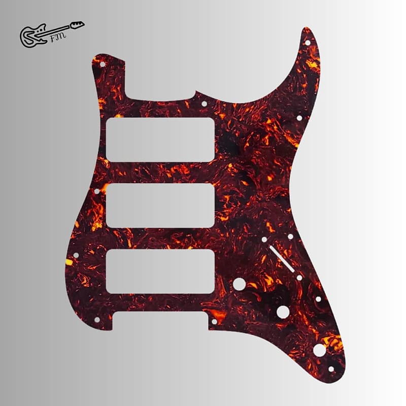 Brown Tortoise 3 P90s 11 Screw Holes Strat Style Pickguard | Reverb UK